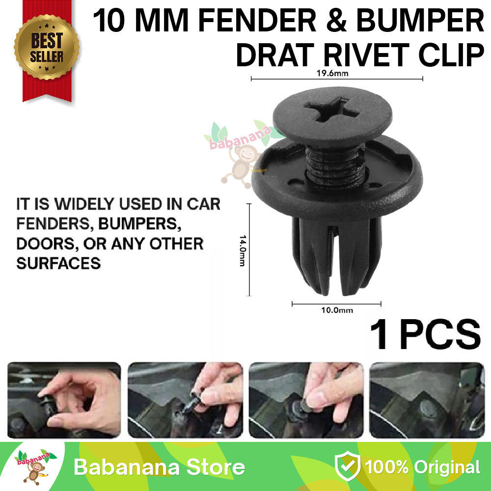 Jual Baut Rivet 10 mm Drat Body Retainer Mobil Bumper Door Trim Klip ...