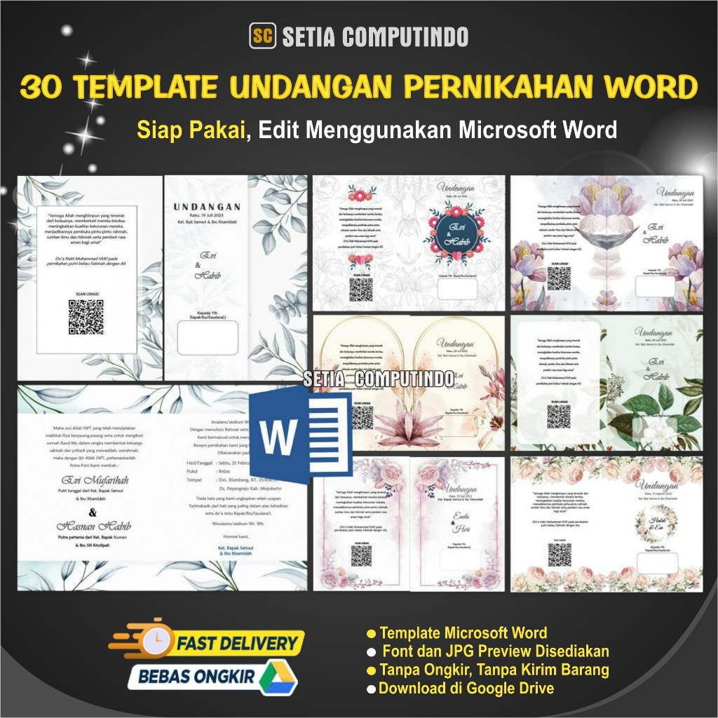 Jual Template Desain Undangan Pernikahan Word Kekinian Aesthetic Rustic format docx | Shopee ...