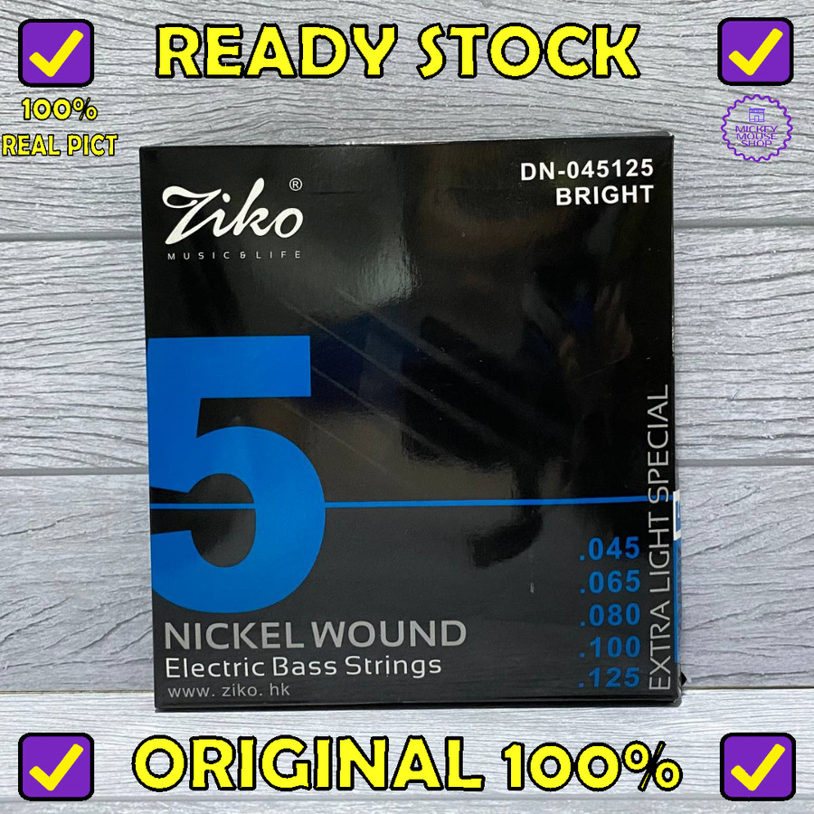 Jual Senar Bass Elektrik Ziko DN-045-5 String Nickel Hexangular Steel ...