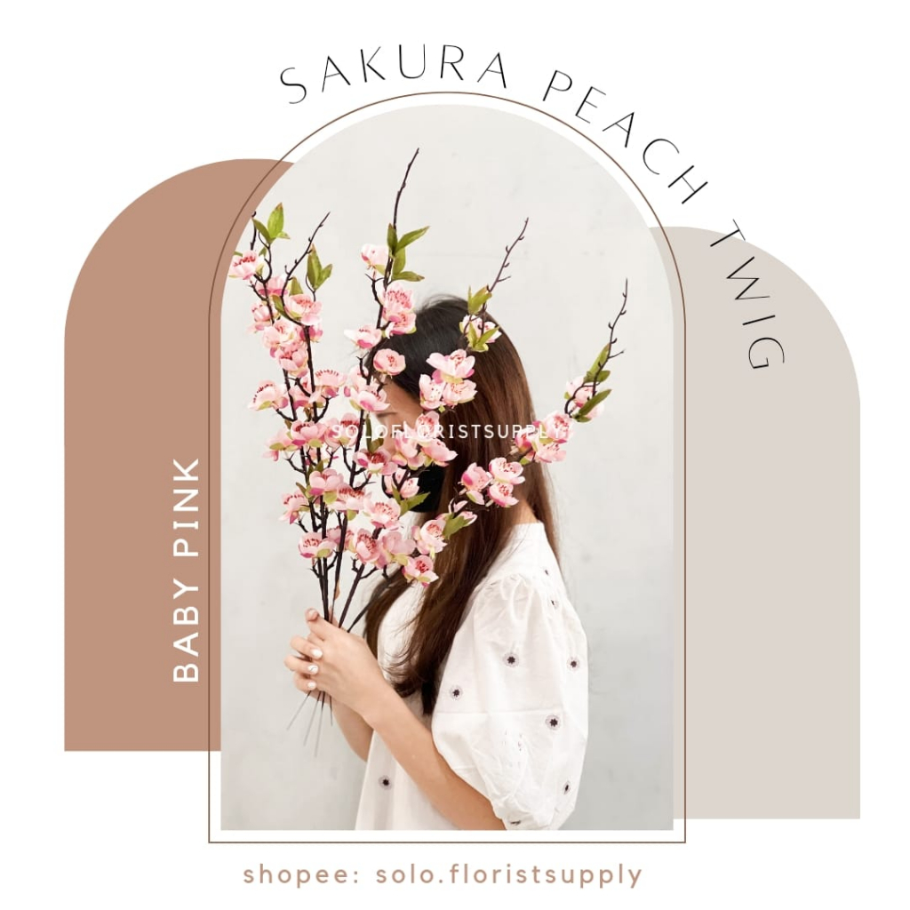 Jual SAKURA PEACH TWIG Cherry Blossom Artificial Flower Bunga Sakura Plastik Bunga Dekorasi ...