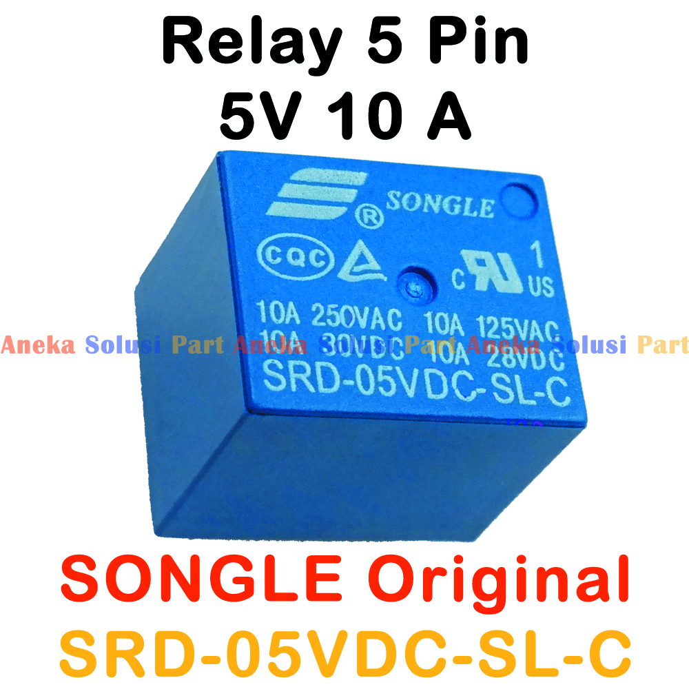 Jual Relay 5V 10A SONGLE SRD-05VDC-SL-C 5 PIN Kaki 5P | Shopee Indonesia