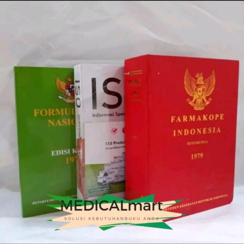 Jual paket 3 buku : Formularium Nasional (Fornas), ISO, dan FI 3 (Farmakope Indonesia edisi 3 ...