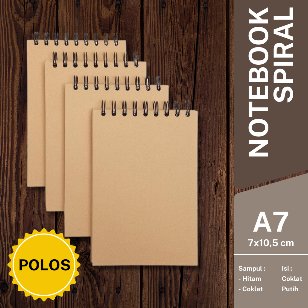 Jual Notebook Spiral A7 Vintage Simple Basic / Buku Tulis Spiral ...