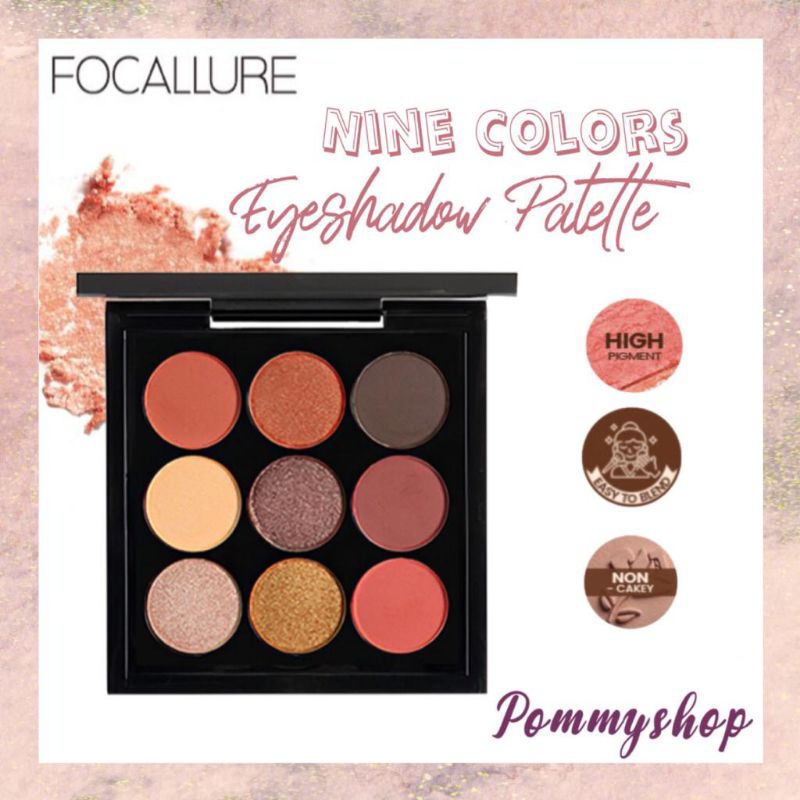 Jual Focallure 9 Colors Eyeshadow Palette Mata Eyeshadow 9 Warna ...