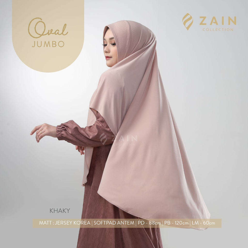 Jual Oval Jumbo - Jilbab Khimar Instan Syari Oval Jumbo Ori Zain Collection | Shopee Indonesia