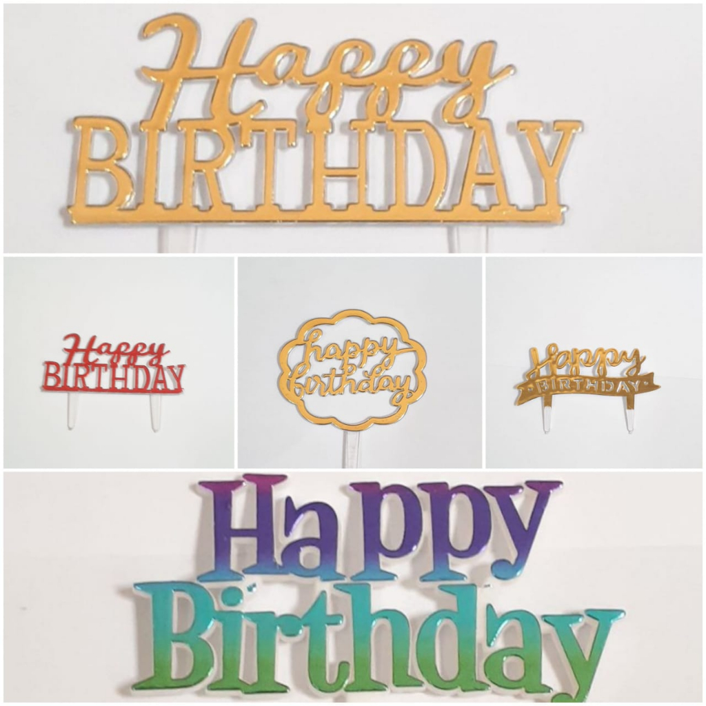 Jual Cake Topper Happy Birthday Mini | Topper Tusuk Dekorasi | Hiasan ...