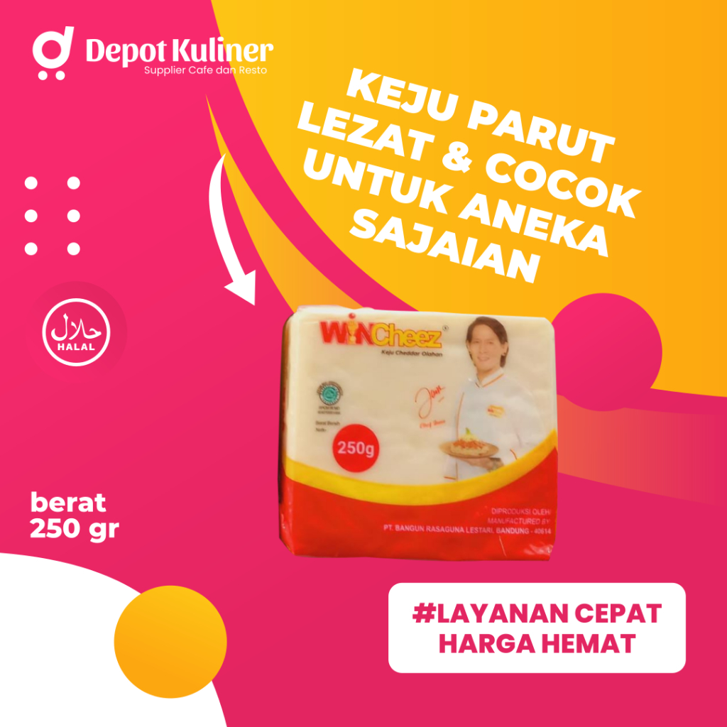 Jual Keju Parut Win Cheese Cheddar 250 Gr Wincheese | Shopee Indonesia
