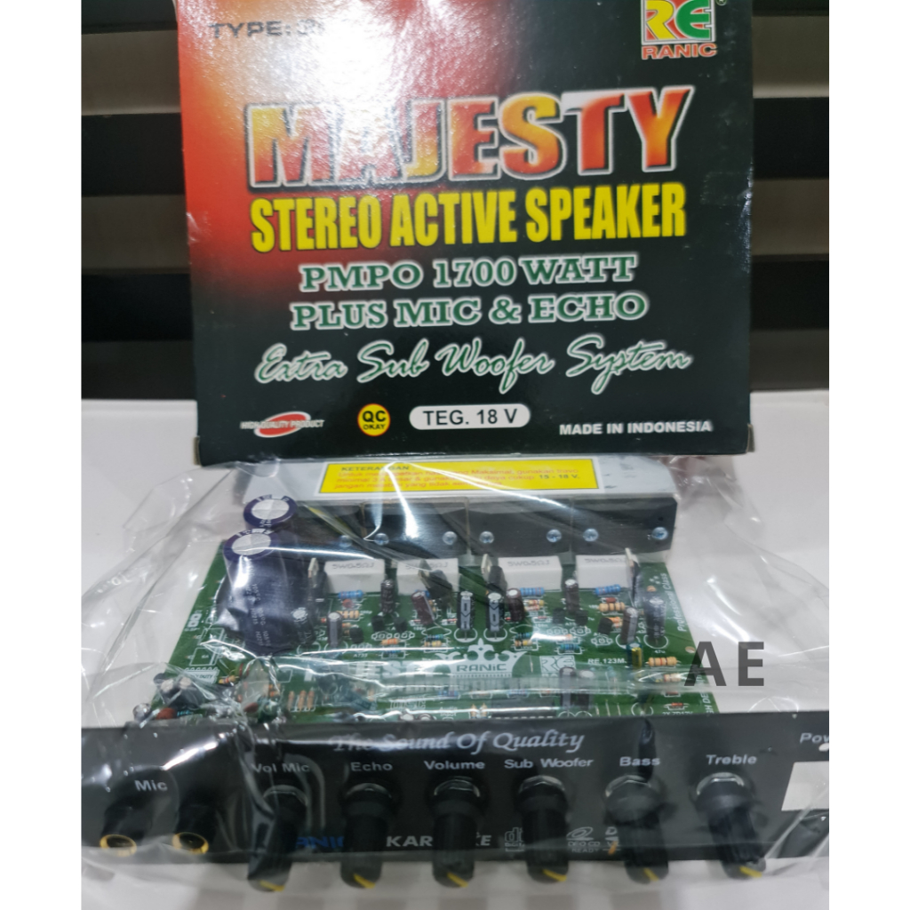 Jual T-391 KIT ACTIVE MIC+ECHO SUBWOOFER MAJESTY 1700Watt RANIC ...