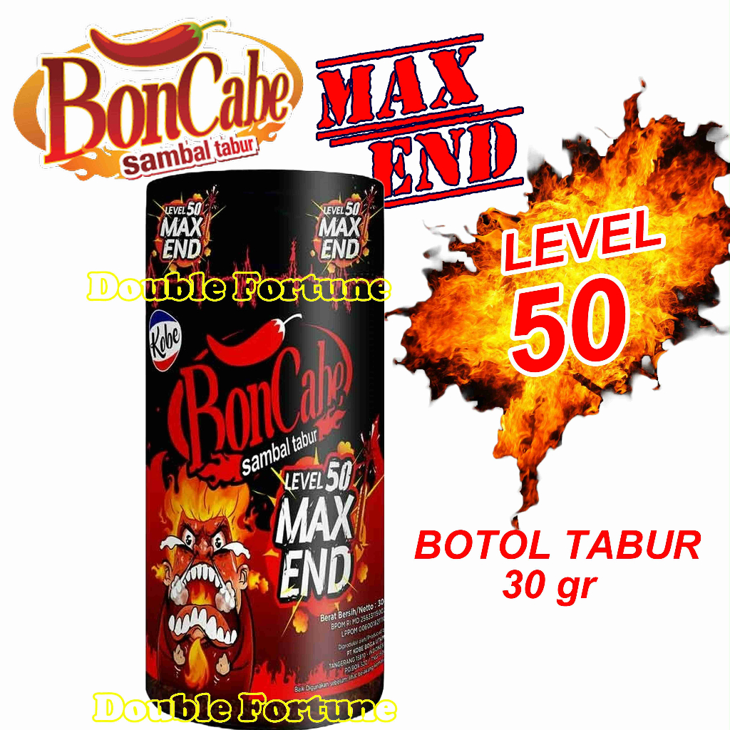 Jual BON CABE LEVEL 50 MAX END SAMBAL TABUR BOTOL 30 gram KOBE BonCabe ...