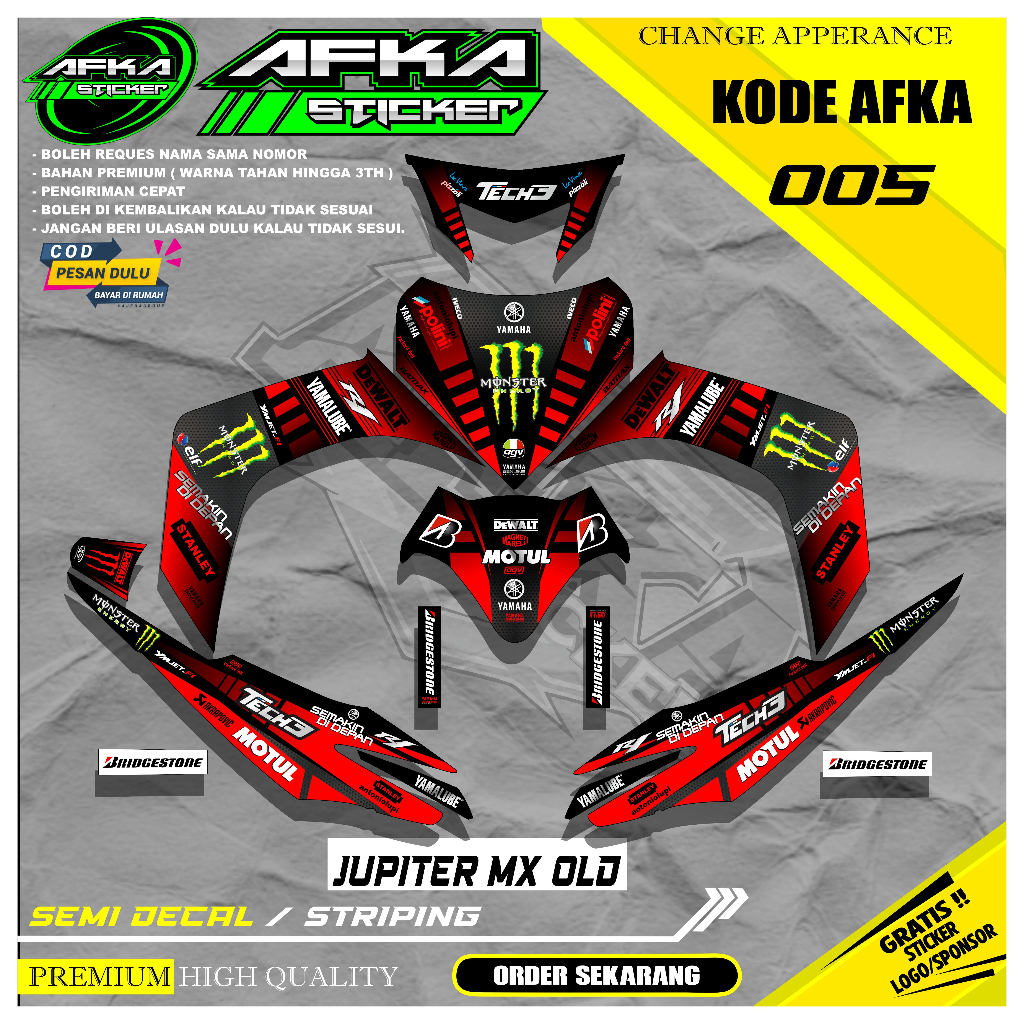 Jual Variasi Decal Sticker Motor Yamaha JUPITER MX OLD-Full Body Desain ...
