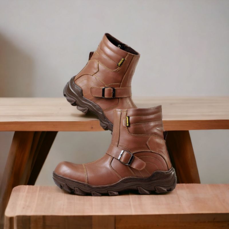 Jual SEPATU SAFETY SEMI BOOTS PRIA CAMEL ORIGINAL KULIT BOOT SAVETY BUT ...