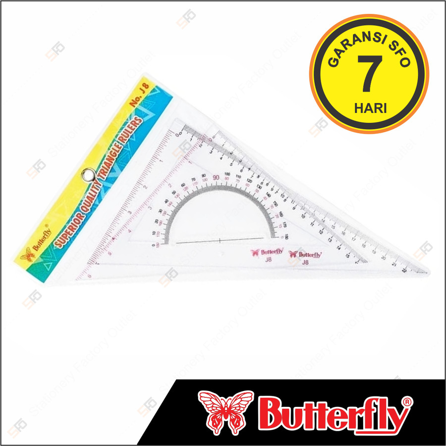 Jual Penggaris Segitiga Butterfly J8 - SFO Semarang Official | Shopee ...