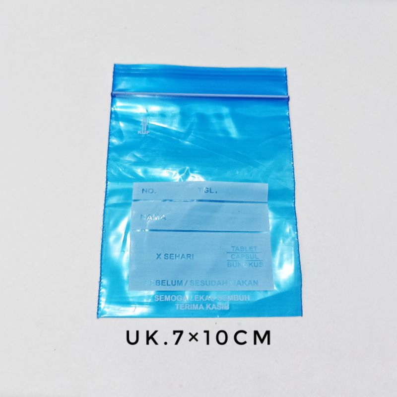 Jual Plastik Klip Obat Apotek Ukuran 5×8/7×10/8.7×13/10×15 Warna Biru ...