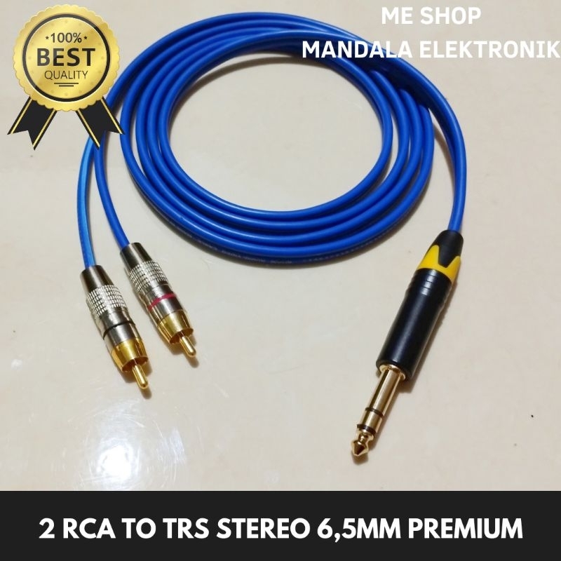 Jual kabel jack akai stereo trs 6,5mm to 2 rca male 1 meter | Shopee Indonesia