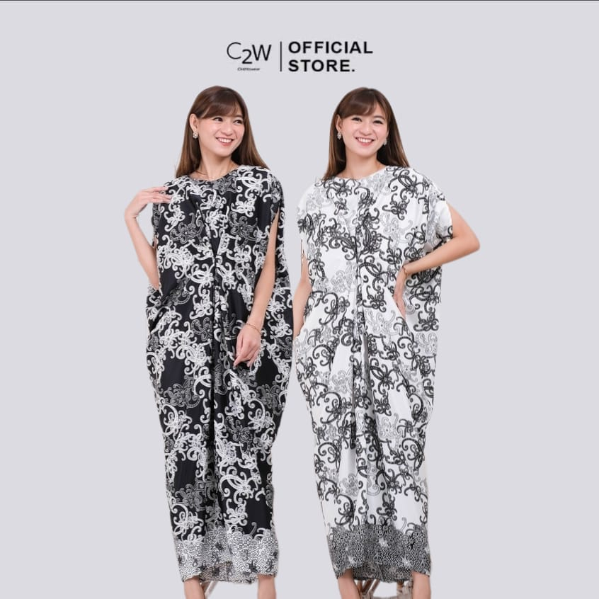 Jual C2W Clothtowear Dress Batik Wanita All Size Satin Women's Clothes 172-BLW | Shopee Indonesia