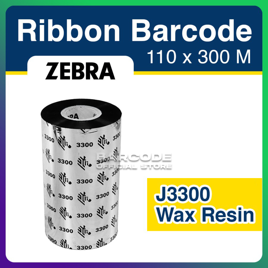 Jual Ribbon Barcode Wax Resin Ori Zebra 110 x 300 Meter / 110x300 M ...