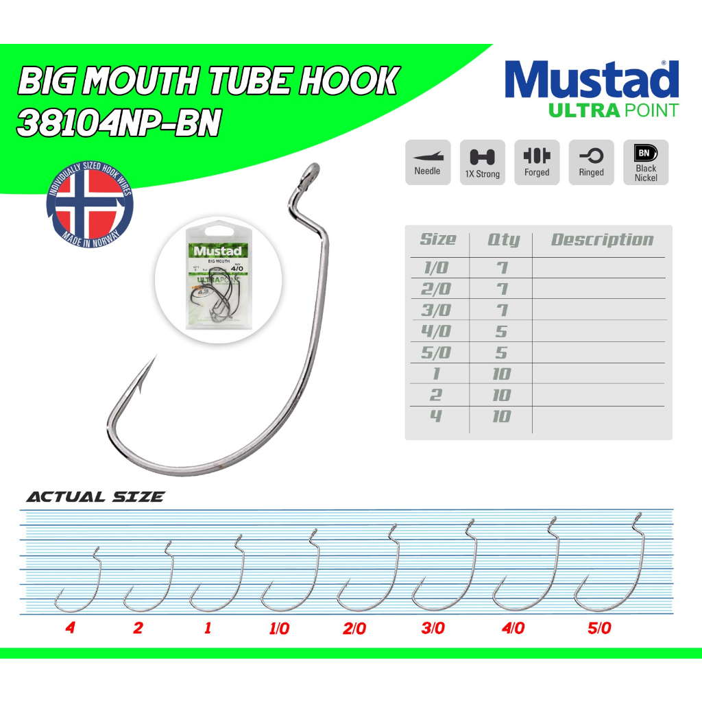 Jual PUSATPANCING5 - Mata pancing Mustad Big Mouth Tube Hook 38104NP ...