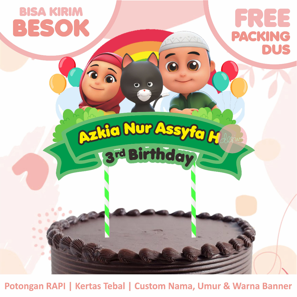 Jual Topper Cake Nusa Rara Besar Saja (Custom Nama & Umur) FREE PACKING ...
