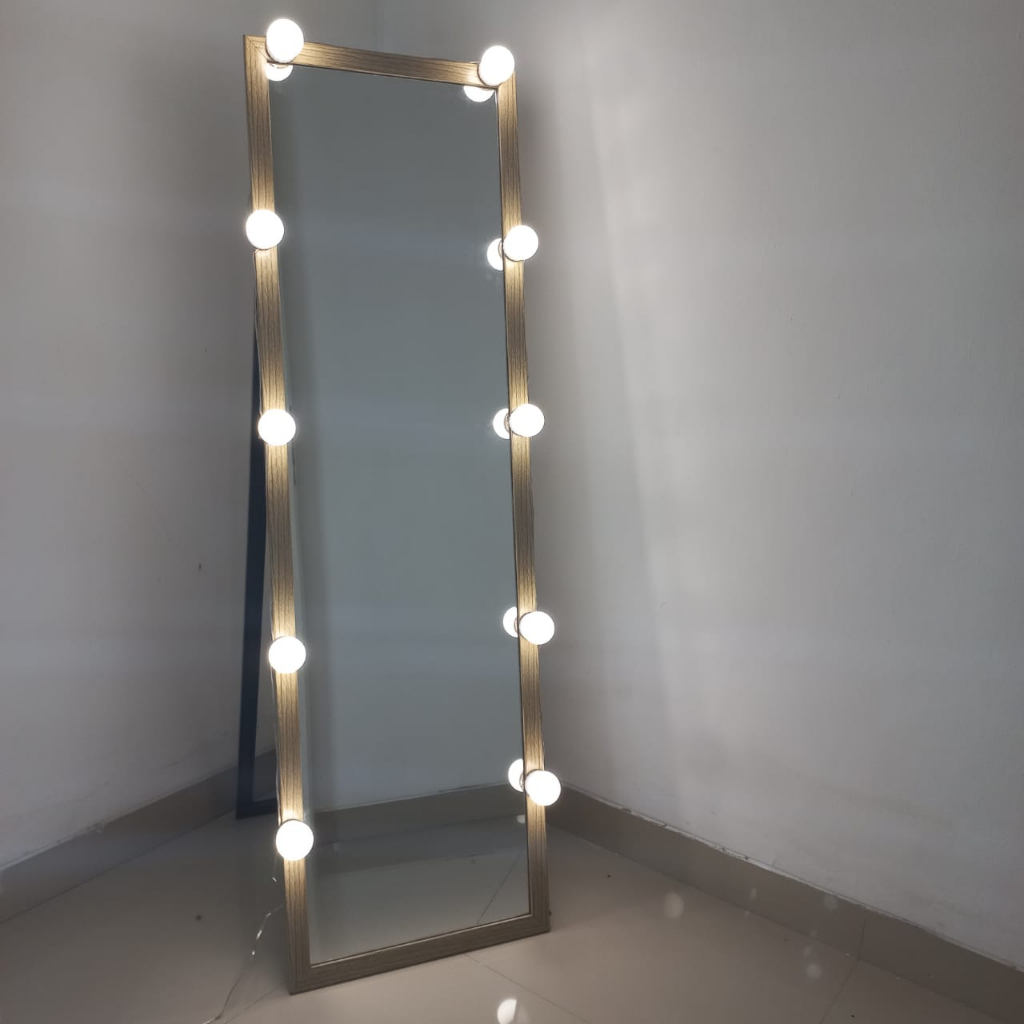 Jual Cermin Kaca Vanity Mirror Standing Dinding Gantung Lamp LED Mirror ...
