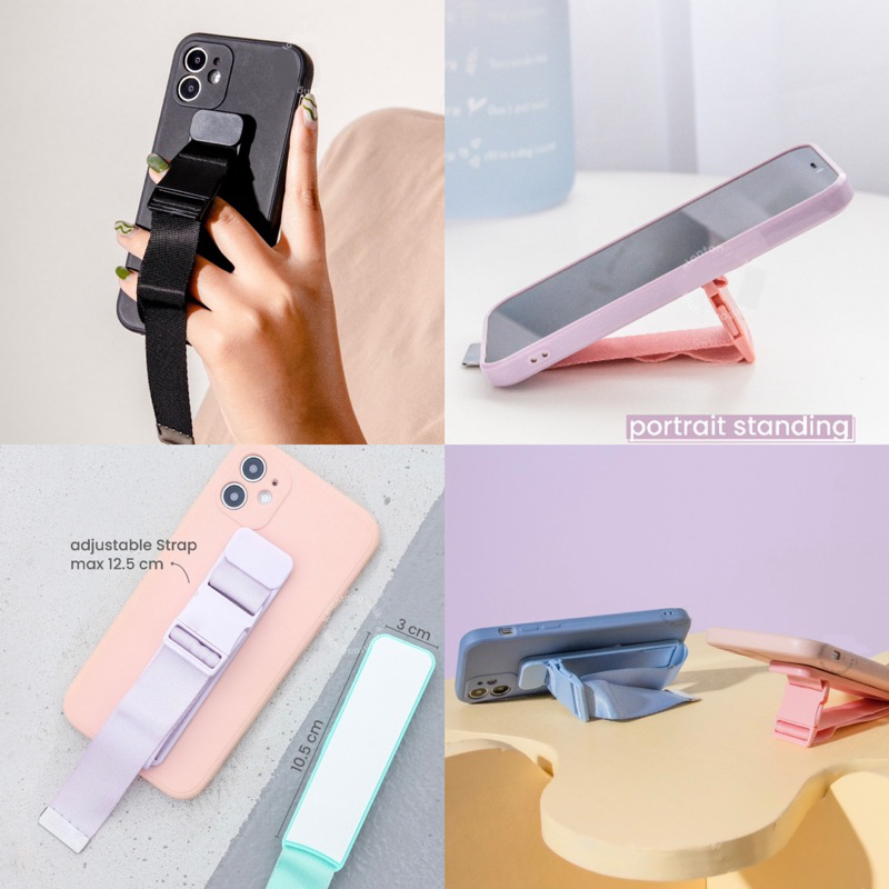 Jual UNIVERSAL GRIP SET PENDEK - Phone Holder Tali SELEMPANG HP 2in1 ...