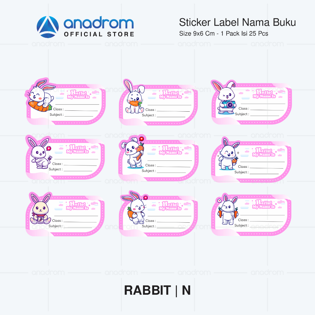Jual Sticker Label Nama Buku | Sticker Mata Pelajaran | Sticker Mapel ...