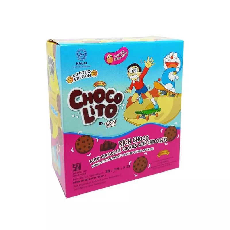 Jual Chocolito Mini Cookies Chocochips Rich Choco 2 x 19gr | Shopee ...
