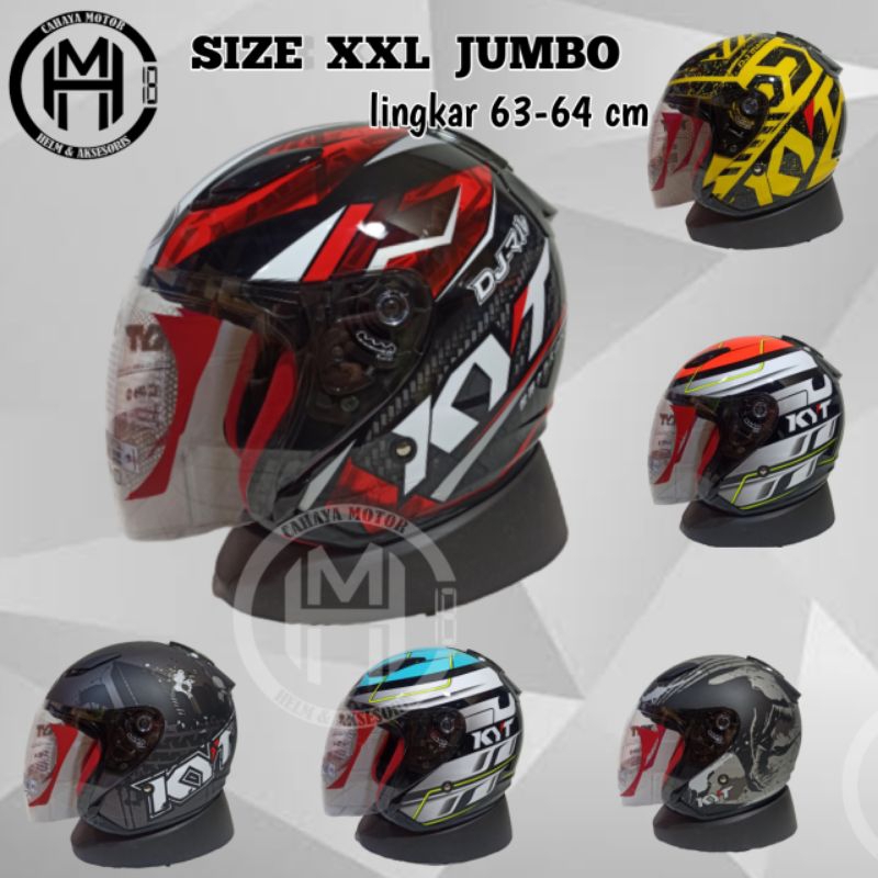 Jual HELM KYT DJ MARU JUMBO BESAR|UKURAN XXL HALF FACE | Shopee Indonesia