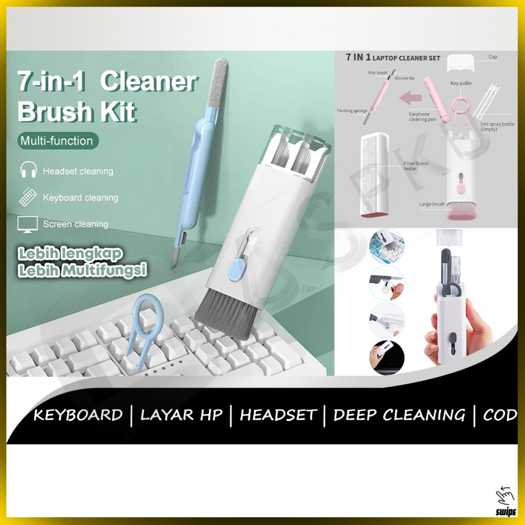 Jual Set Pembersih Keyboard 7 in, 5 in 1 Keyboard Cleaning Kit Cleaner ...