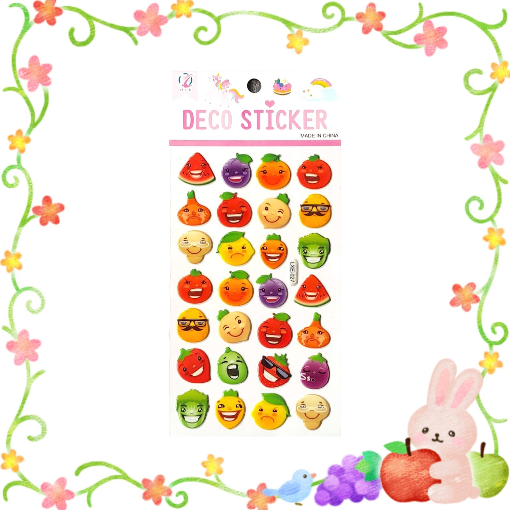 Jual Sticker Timbul Gambar Tempel Stiker Anak Edisi Buah Sayur Fruit ...