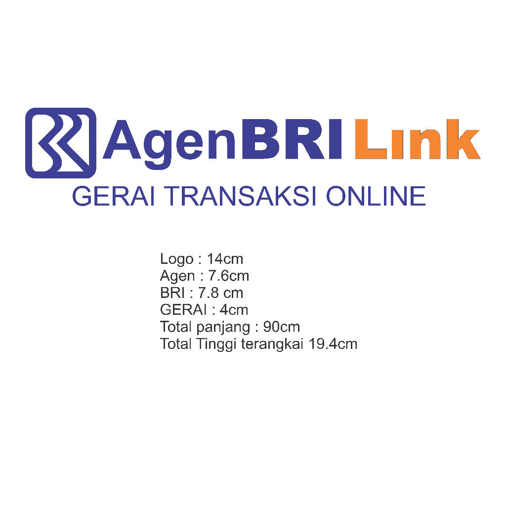 Jual Logo Agen BRI Link Gerai Transaksi Online - Bahan Akrilik Warna ...