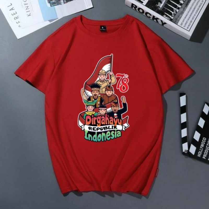 Jual KAOS 17 AUGUSTUS HUT RI KE 78 LENGAN PENDEK FREE NAMA | Shopee ...