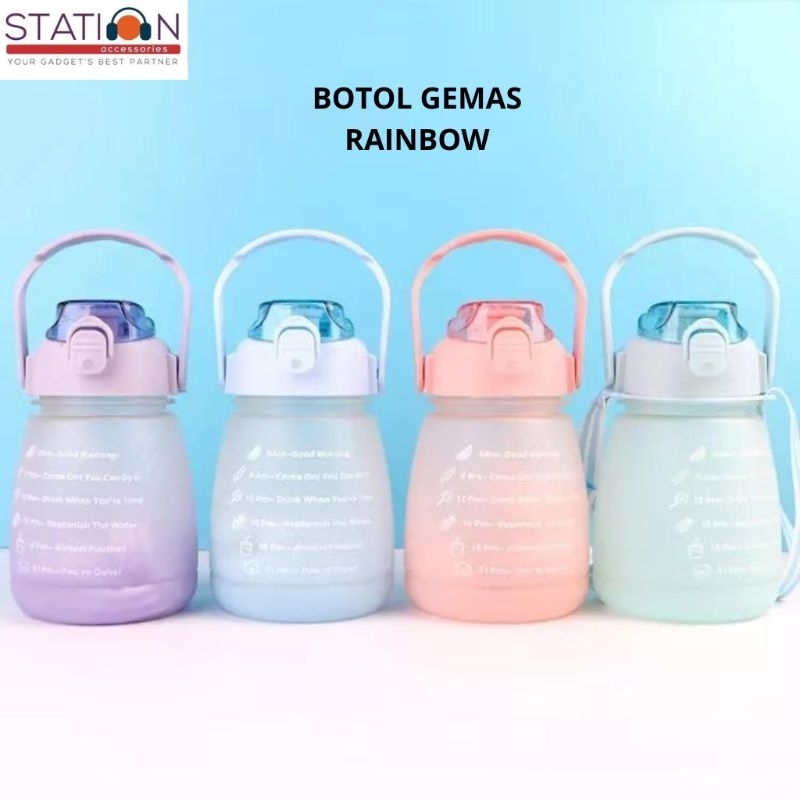 Jual Botol Minum 1300ML 1.3L Korea VIRAL Gemoy Gradiasi Pastel | Shopee Indonesia