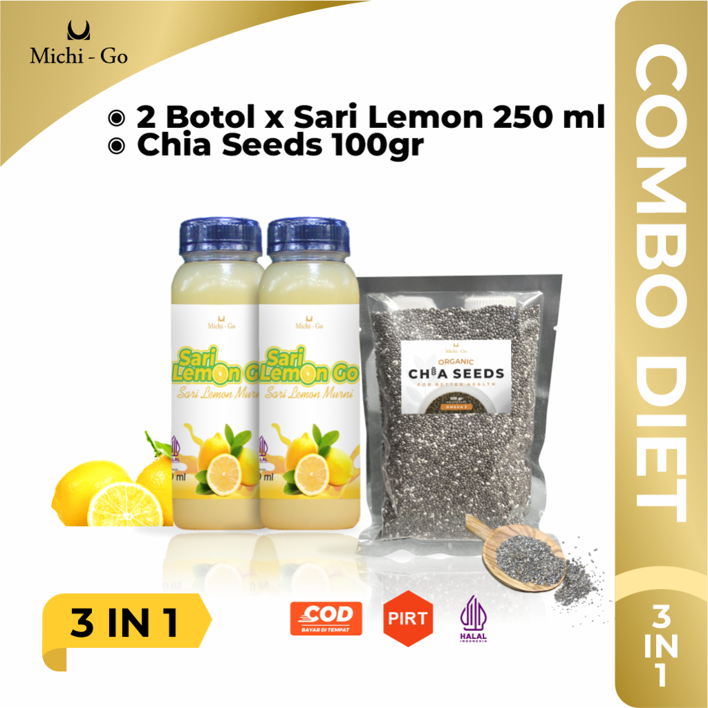 Jual Michigo Paket Combo Diet Sehat Sari Lemon Chia Seeds Madu Murni | Shopee Indonesia
