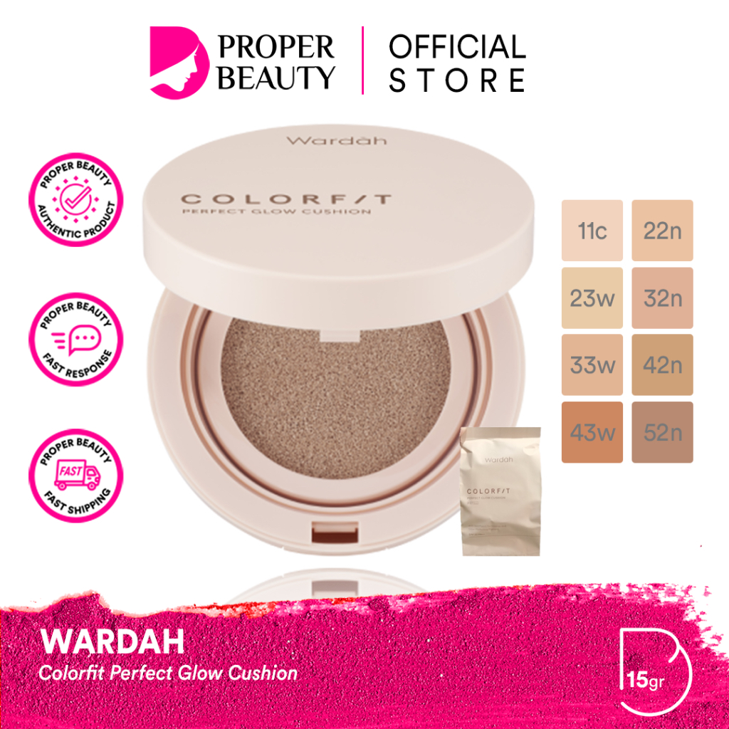Jual WARDAH Colorfit Perfect Glow Cushion Indonesia / 15g / With ...