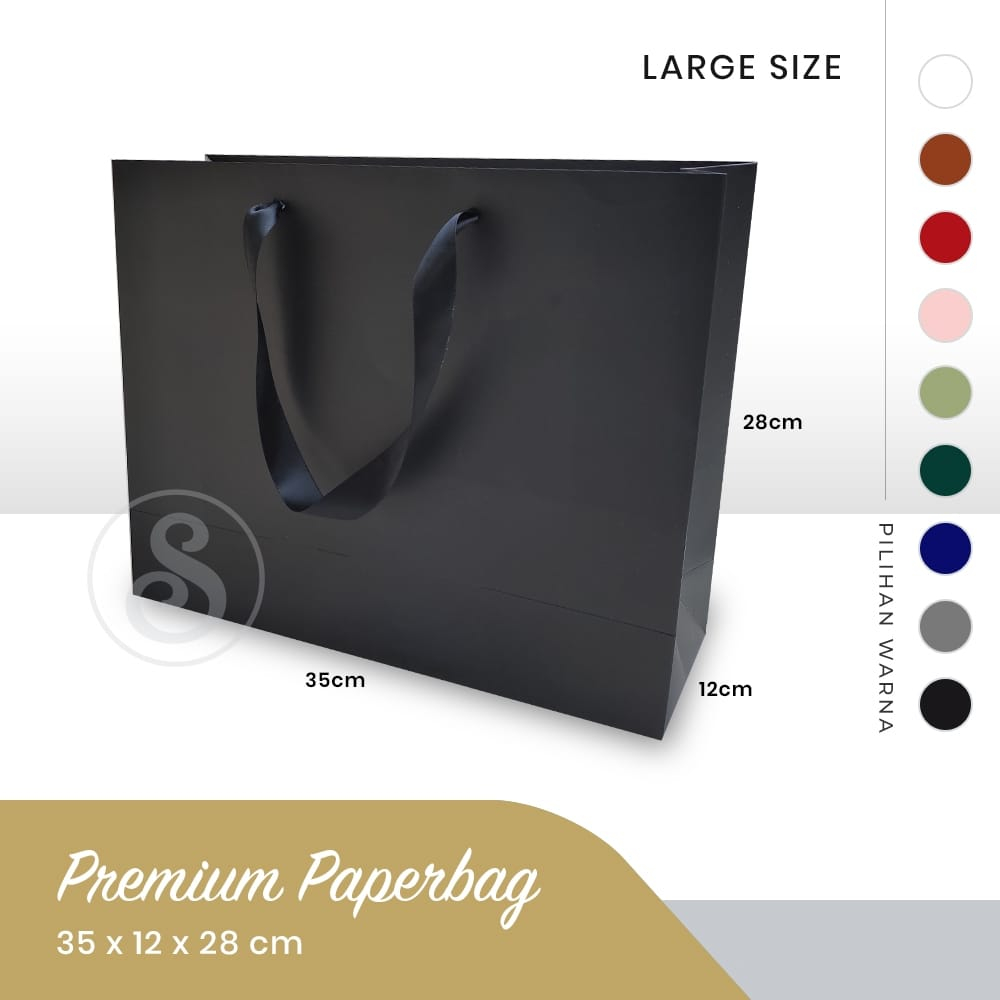 Jual Premium Paperbag BESAR/Kantong kado uk. P35 x L12 x T28 cm ...