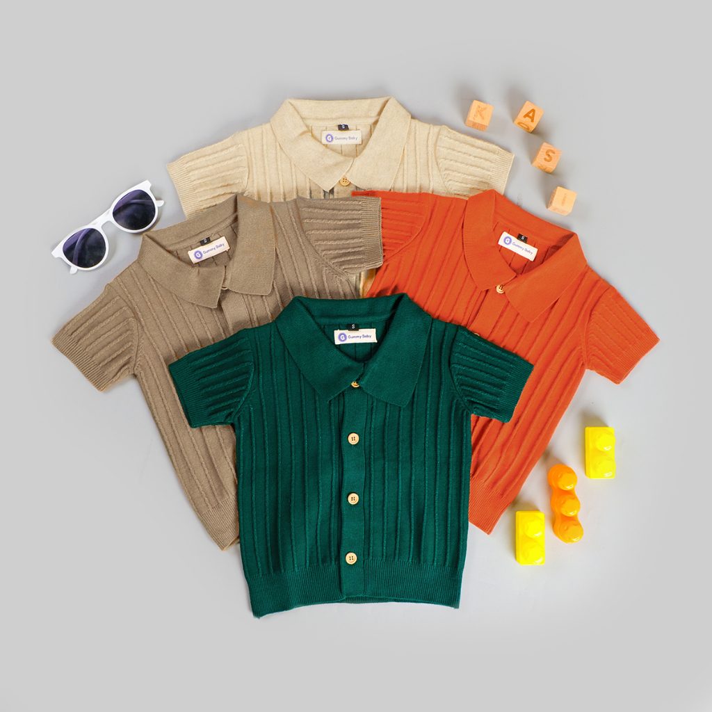 Jual Gummy Baby Lynn Kids Polo Knit Top | Atasan Polo Rajut Anak 1-4 ...