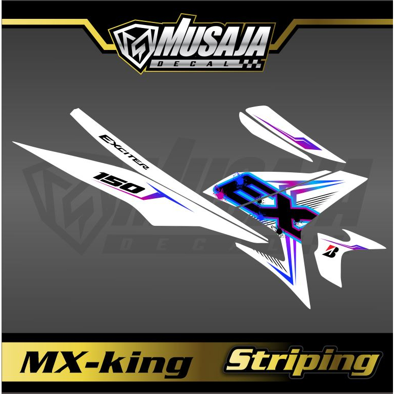 Jual Striping MX KING motif trend exciter putih biru EX full body bebas ...
