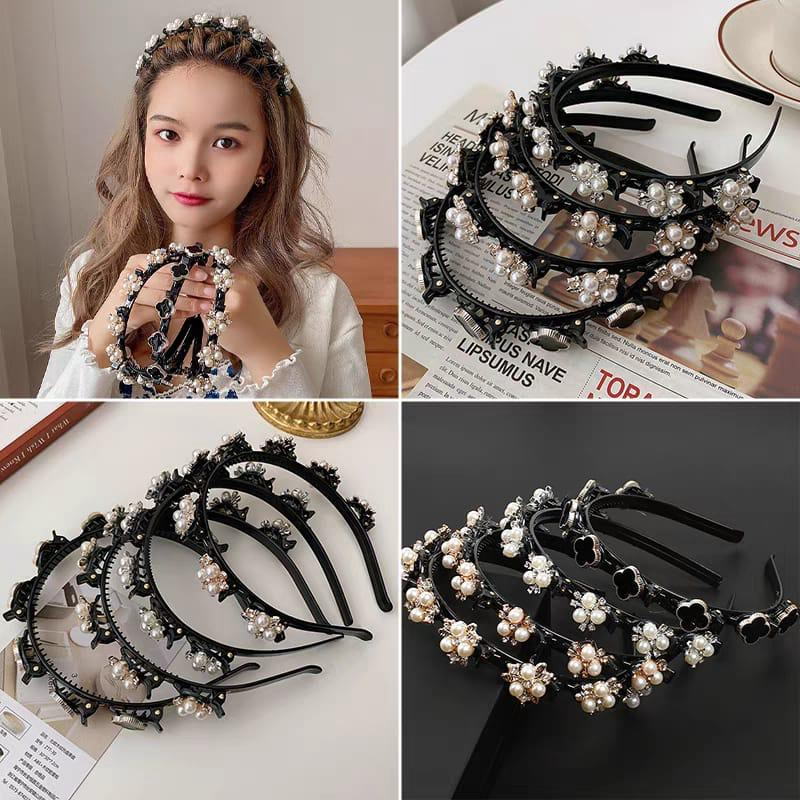 Jual BANDO JEPIT SWEET JEWELRY MULTI LAYER HOLLOW DOUBLE BANGS ...