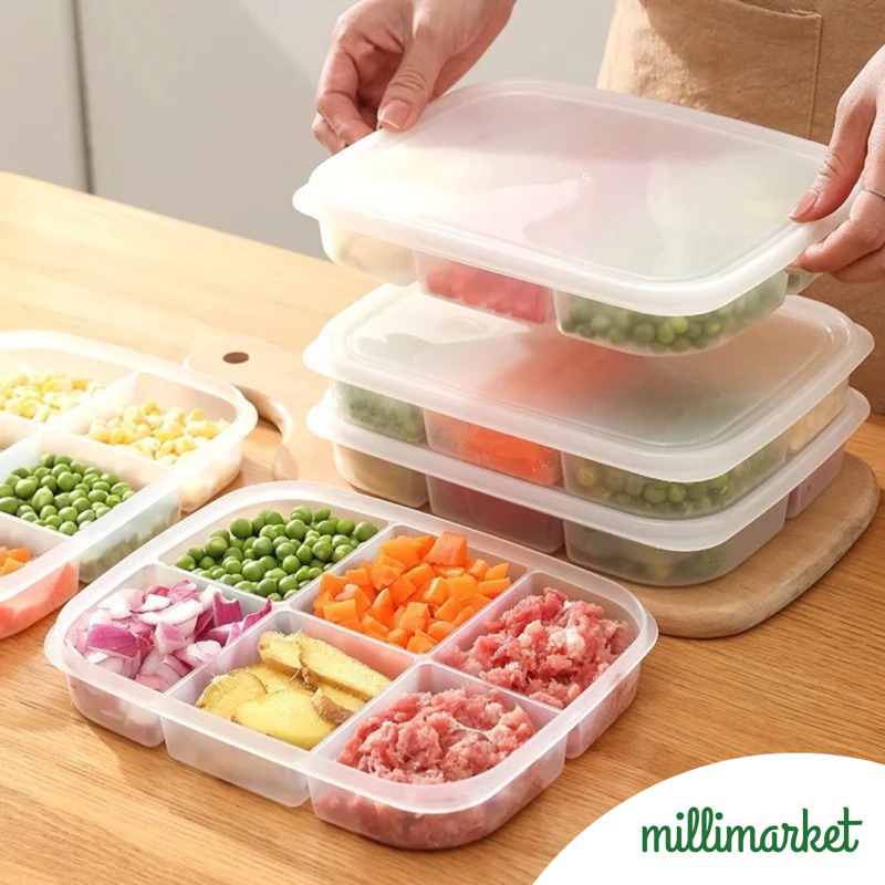 Jual [MILLI] FOOD PREP PARTITION STORAGE / kotak makan sekat lunch box ...