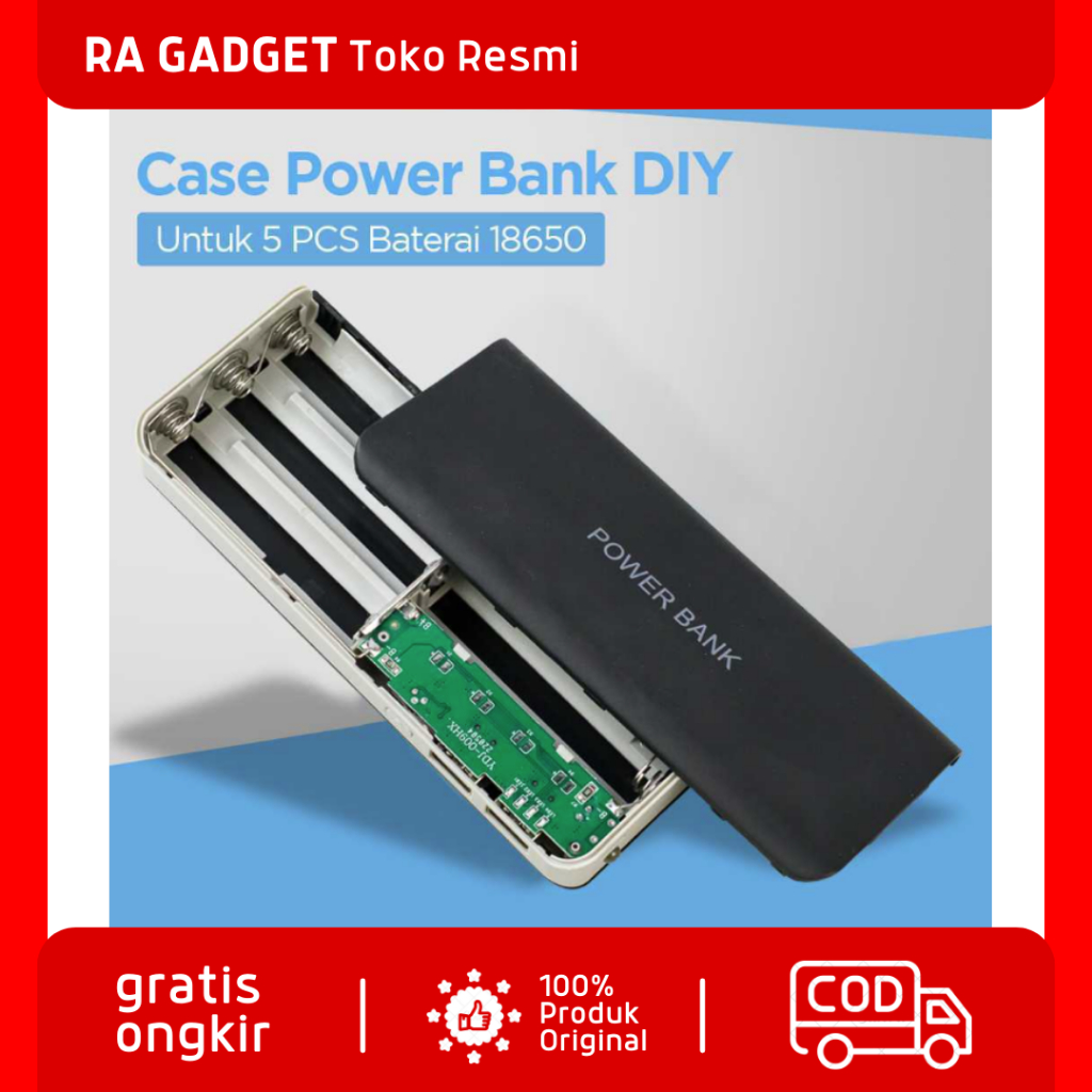 Jual Case Power Bank DIY untuk 5 PCS 18650 / Case Casing Powerbank ...