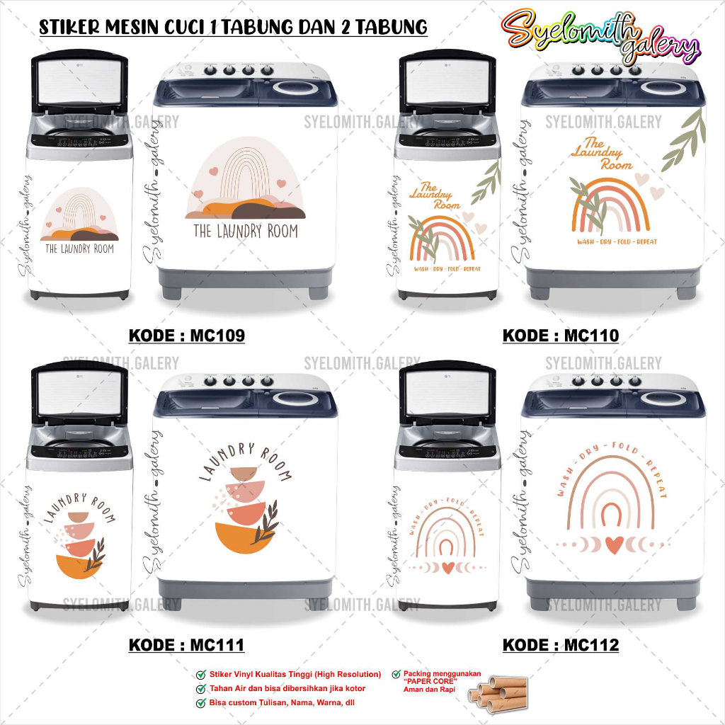 Jual STIKER Mesin Cuci 1 Tabung dan STICKER Mesin Cuci 2 Tabung ...