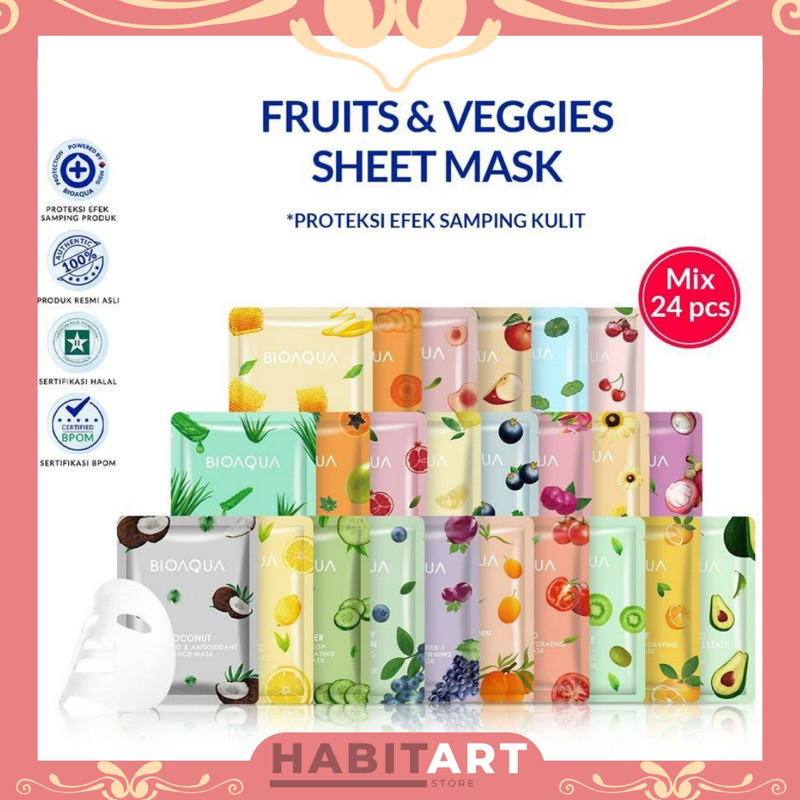 Jual Bioaqua Sheet Mask Fruity & Vegies Series | Shopee Indonesia