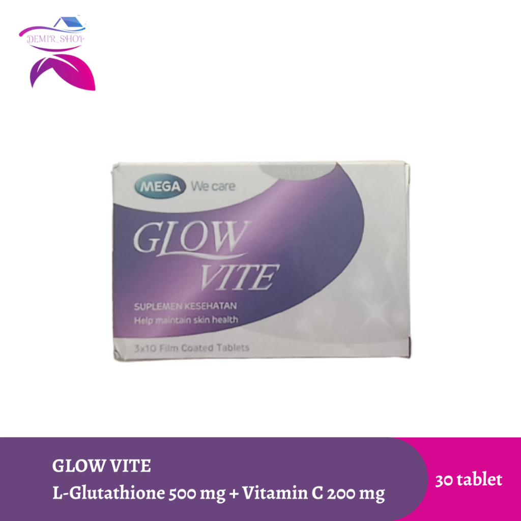 Jual Glow Vite L-Glutathione 500 Box 30 Tablet / Mega We Care | Shopee ...