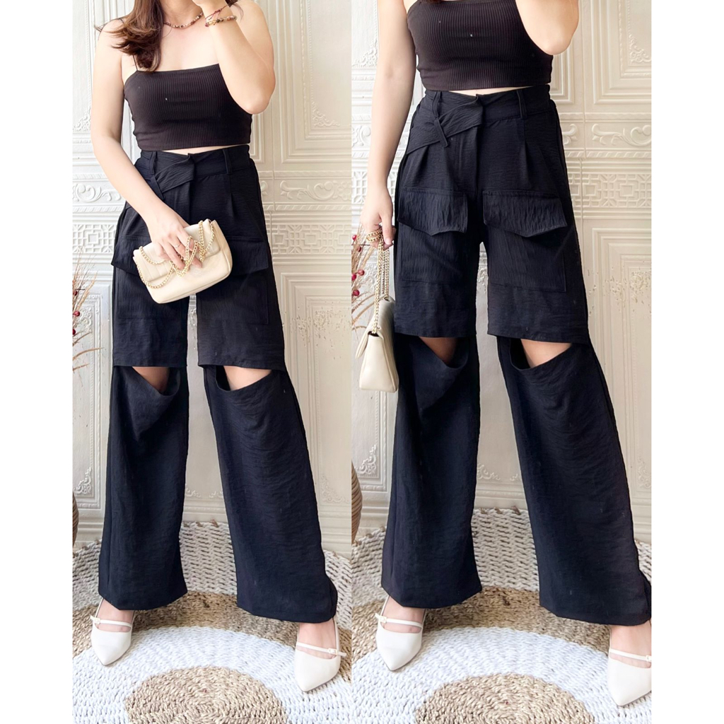 Jual Kulot lobang airflow // Hiraya Pants - Cut off Pants - Loosepants ...