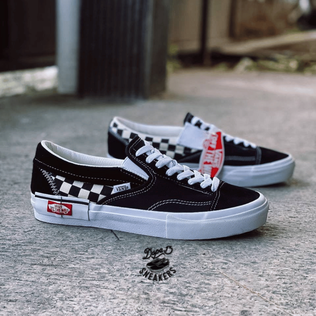 Jual Vans Slip On Cut N Paste Black White Original | Shopee Indonesia