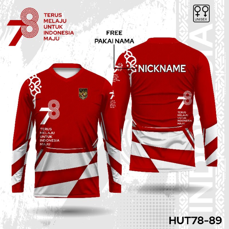 Jual Jersey hut RI 78 lengan panjang kaos kemerdekaan Indonesia | Shopee Indonesia