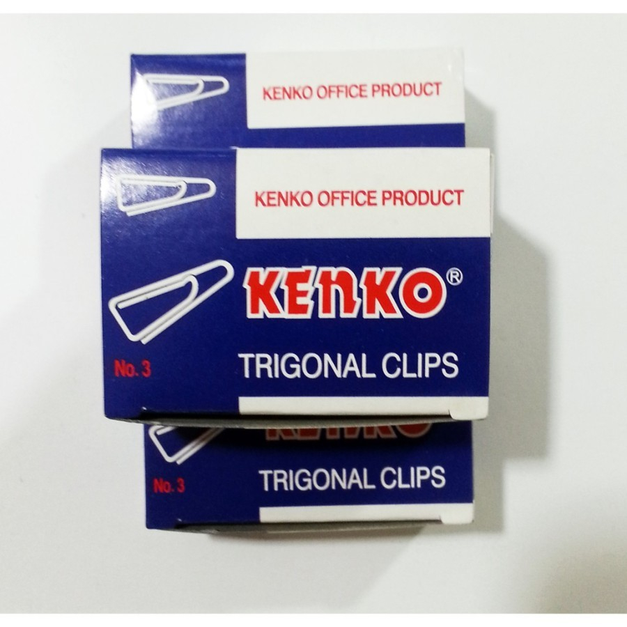 Jual Paper Clip Trigonal / Klip Penjepit Kertas No. 3 Kenko 1Pack kecil ...