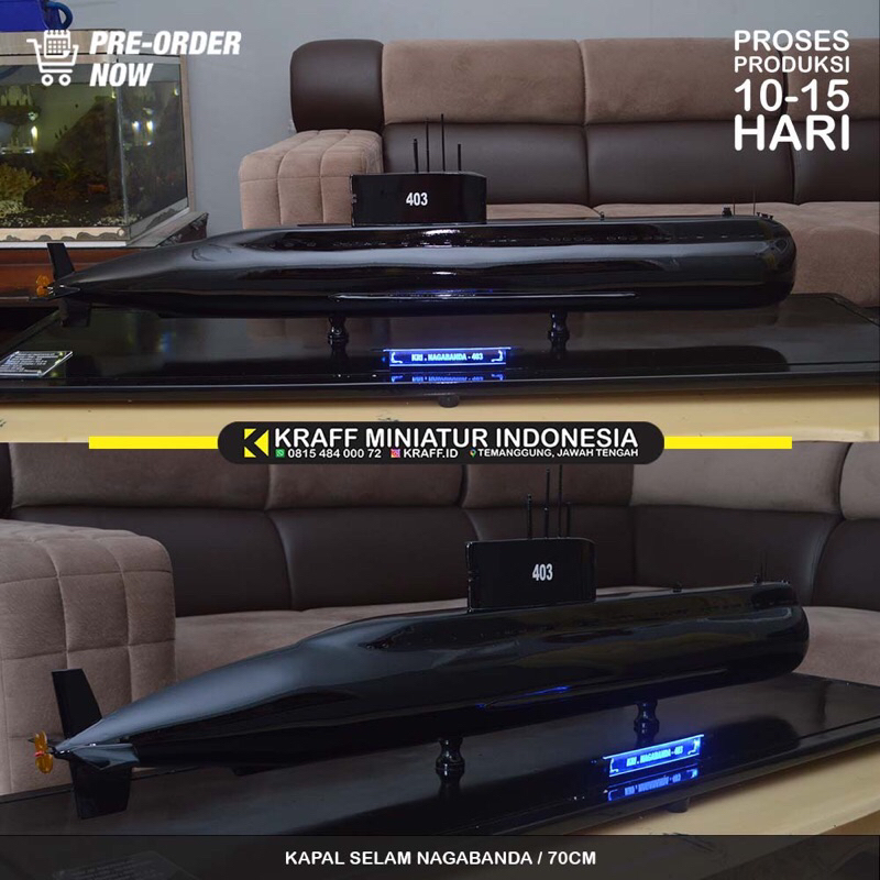 Jual MINIATUR KAPAL SELAM KRI NAGABANDA UKURAN 70cm pajangan koleksi ...
