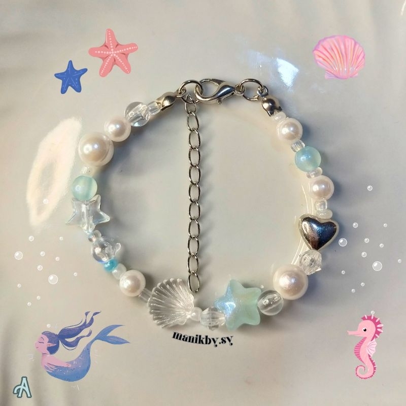 Jual Gelang manik beads bracelet korea mutiara bunga tulip | gelang ...