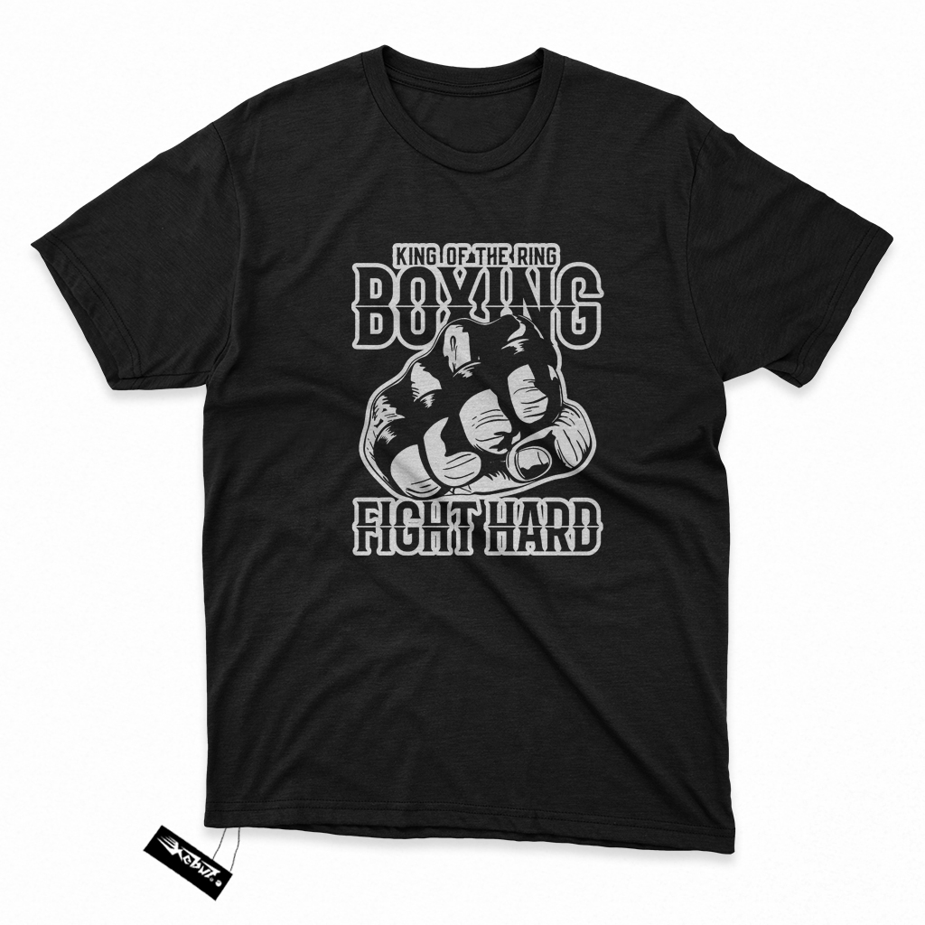 Jual Kaos Boxing Fight Hard - Kain Katun Tshirt / baju distro Keren ...